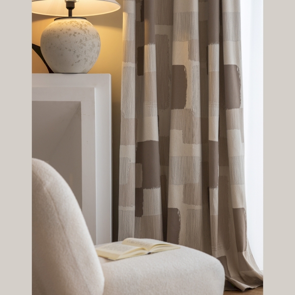 Rideau Personnalisé Avec des Motifs Géométriques Abstraits, 3 styles