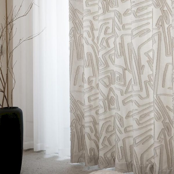 Rideau Géométrique en Relief, Design Moderne et Sensation de Texture Forte