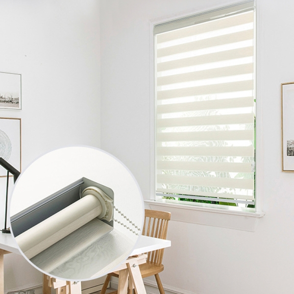 Custom Zebra Blind with Box - Beige