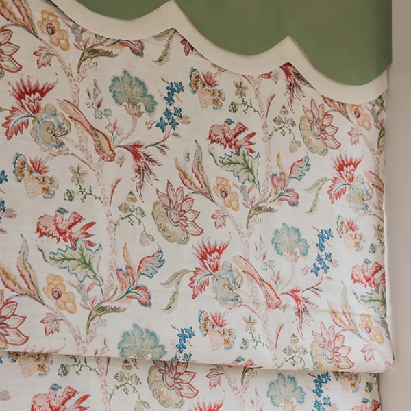 Custom-Made Printed Fabric Roman Blind with Countryside Plant Patterns ...