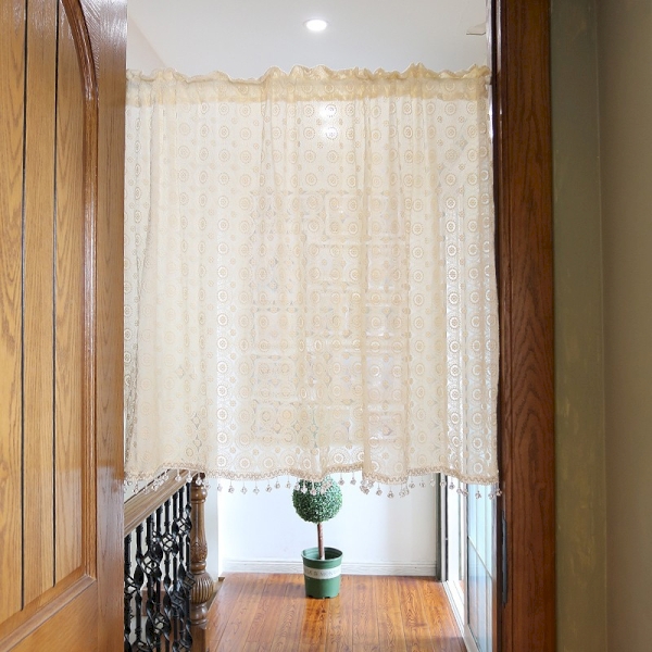 Palace Ring Embroidered Lace Short Window Curtains, Small Window ...