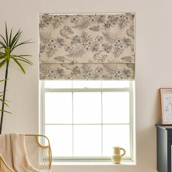 Store Bateau Tissu Sur Mesure en Coton et Lin avec Motifs de Plantes et ...