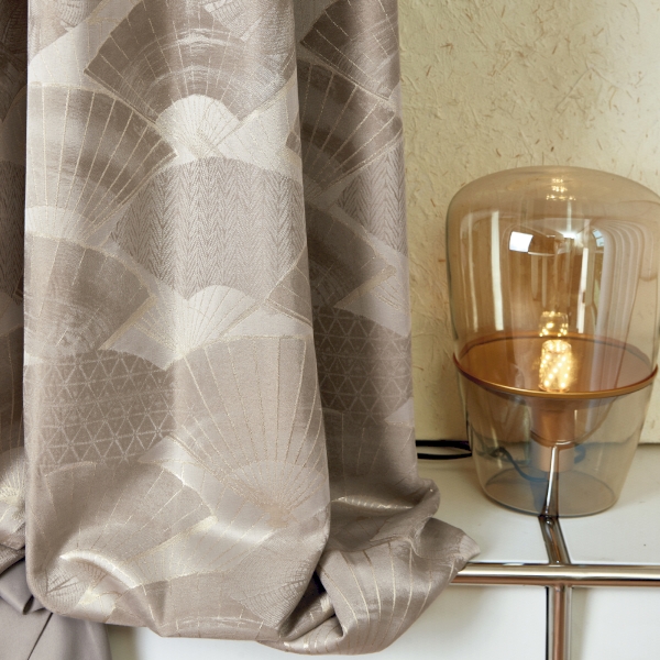 Rideaux Turgot, Tissu Jacquard de Luxe avec Motif Éventails