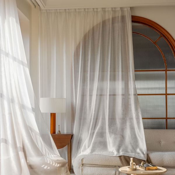 Custom Sheer Curtains, Silky Touch, White Transparent