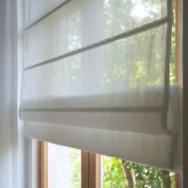 Store Bateau Lin, Store Bateau Tamisant sur mesure, Store Bateau Blanc