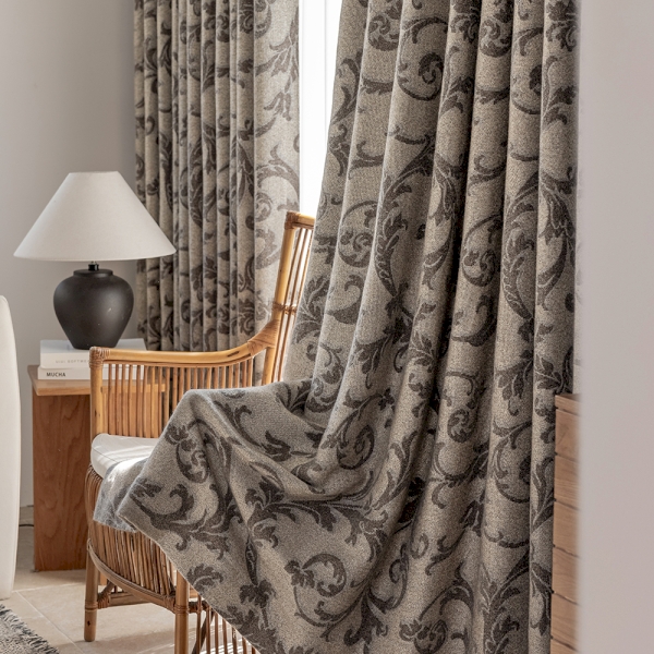 Custom-made curtain VOLUTES in Jacquard Wool Effect